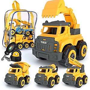 Lugarts Take Apart Building Toys Truck | Construction Gift Toys for 3,4,5,6,7 Years Old Boys | Boy Toys for Kids | Educational Indoor Outdoor Beach Toys for Playing with Sand