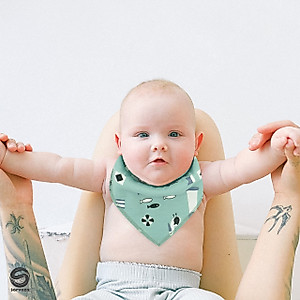 Sarvoza Baby Bandana Drool Bibs 10pcs - Absorbent Organic Cotton Baby Bandana Bibs with Safe Nickel Free Snaps - Drooling Baby Bibs for Boy and Girl