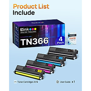 E-Z Ink (TM) Compatible Toner Cartridge Replacement for Brother TN336 TN331 TN-336 TN-331 Compatible with HL-L8350CDW MFC-L8850CDW MFC-L8600CDW HL-L8350CDWT (Black Cyan Magenta Yellow, 4 Pack)