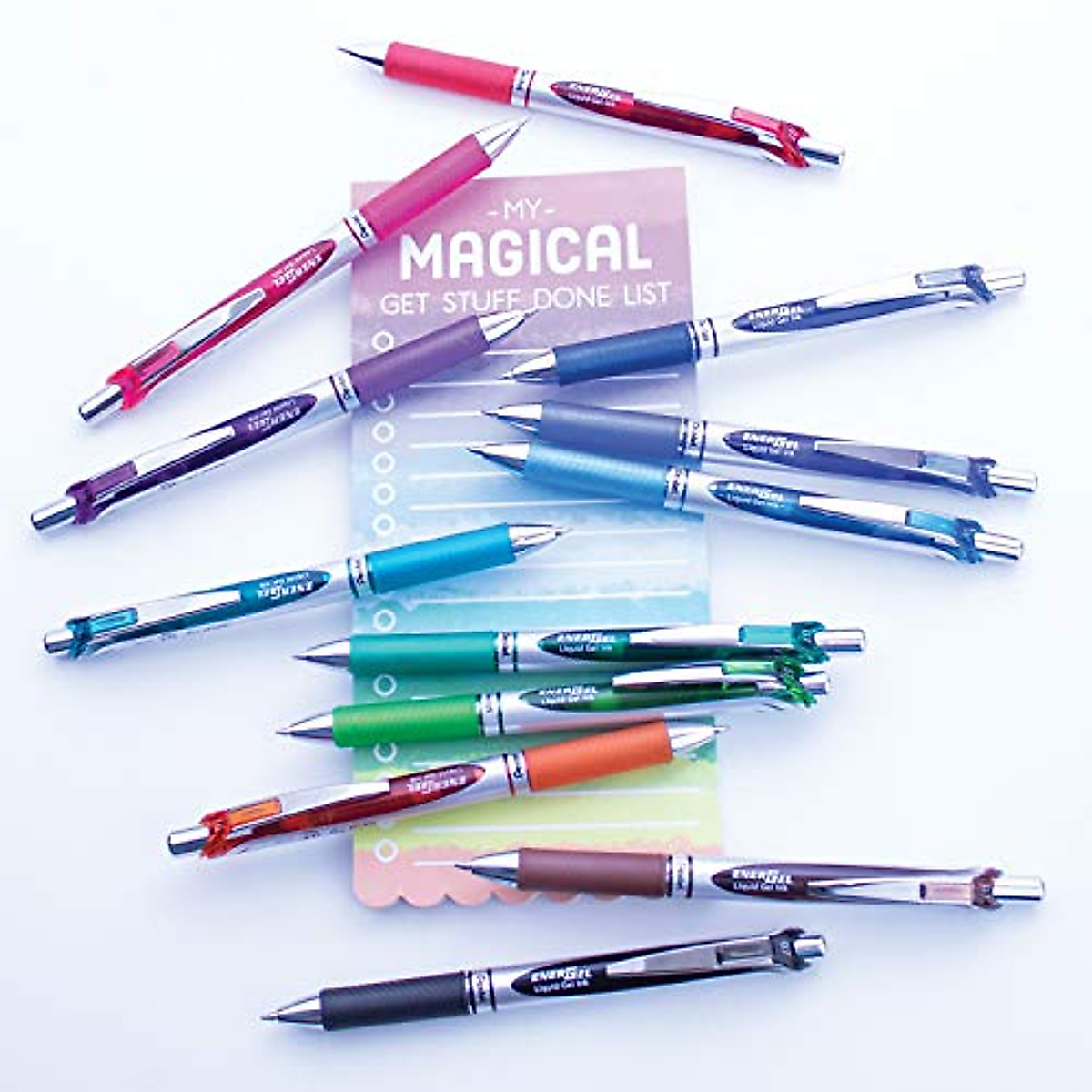 Pentel EnerGel Pearl Deluxe RTX Retractable Liquid Gel Pen, (0.7mm), Accent, Black Ink, Box of 12 (BL77PW-A)