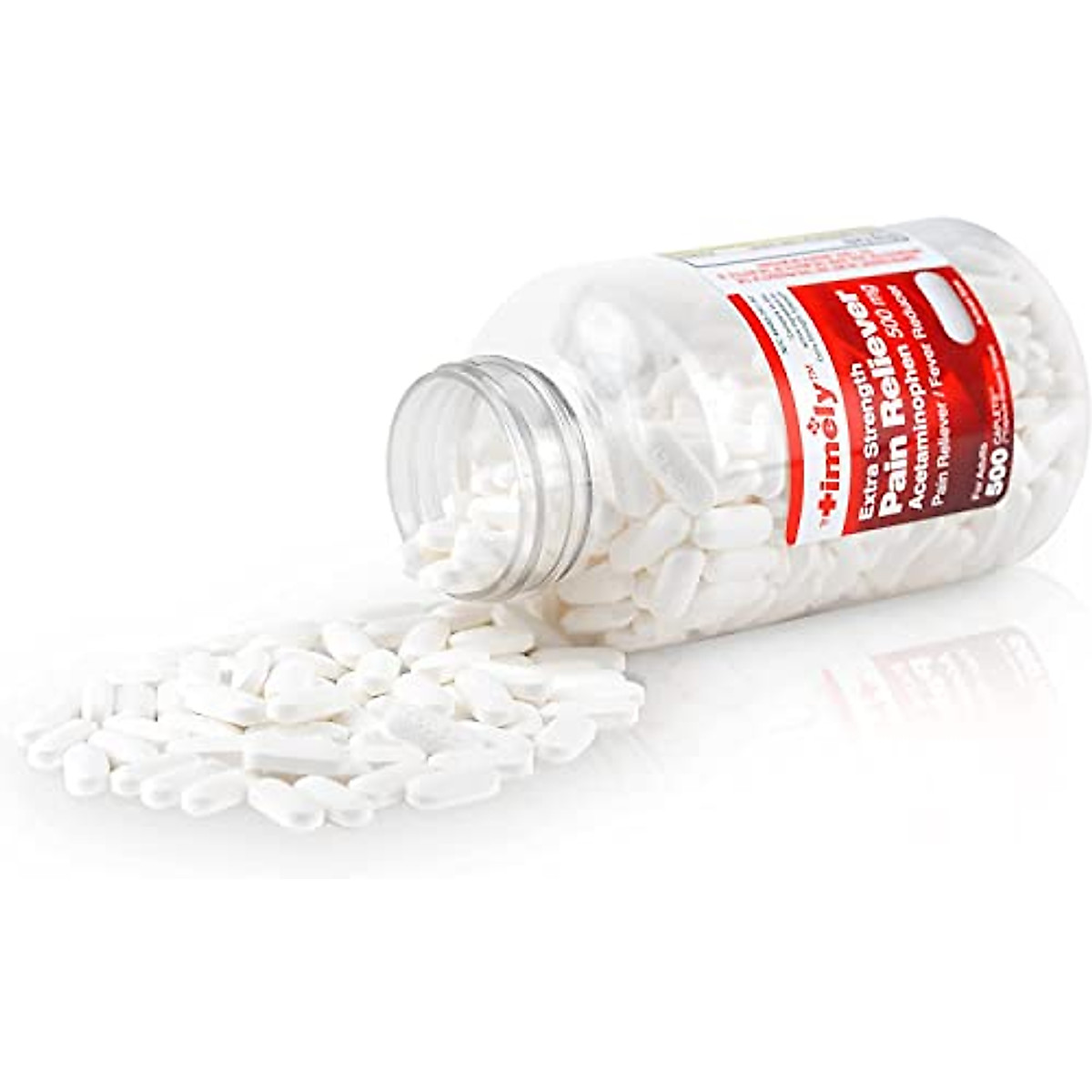 Timely - Extra Strength Pain Relief - Acetaminophen Tablet 500 MG - 500 Count - Compared to the active ingredient in Extra Strength Tylenol - Menstrual Cramps - Common Cold - Minor Pain of Arthritis