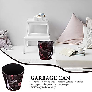 GANAZONO Rubbish Bin Trash Can Leather Wastebasket European Style Trash Bin Counter Top Garbage Container Bin Uncovered Waste Can for Bathroom Kitchen Home Office Waste Paper Basket