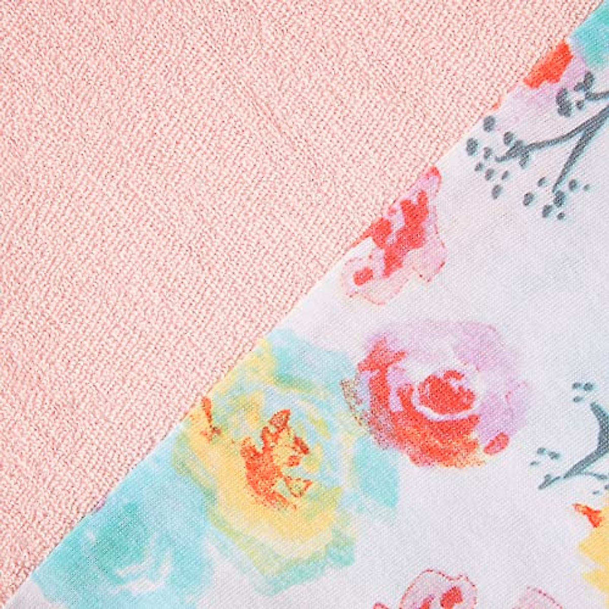 HonestBaby 2-Piece Organic Cotton Printed & Terry Changing Pad Cover Set, Rose Blossom, One Size