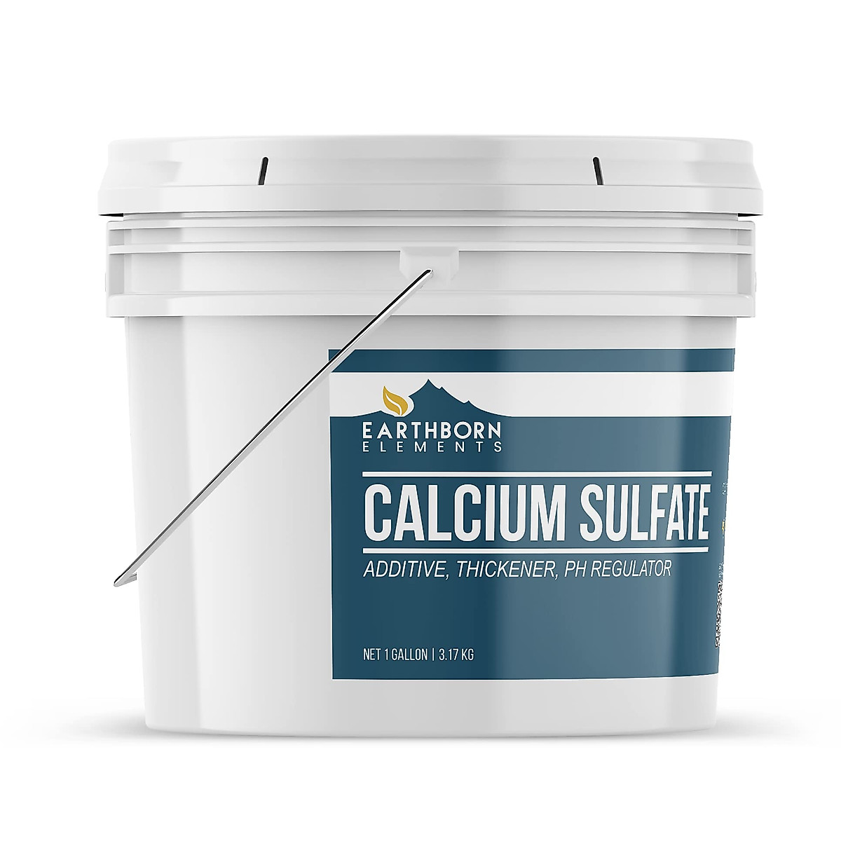 Earthborn Elements Calcium Sulfate 1 Gallon Bucket, Anticaking, pH Regulator, Thickener, Plaster Additive