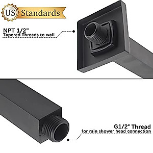 Enga Brass 12-Inch Ceiling Mount Shower Arm (Black)