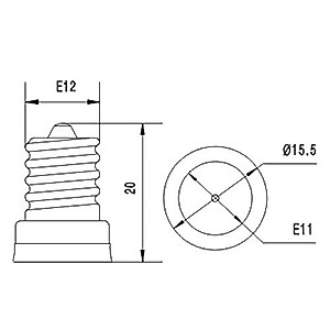 E-Simpo 6pcs E12 to E11 Adapter Mini Candelabra Base E12 to E11 Lamp Socket Adapter, Lamp Holder Bulb Base Adapter E12 Male to E11 Female Lamp Base Converter(6pcs E12 to E11 Adapter)
