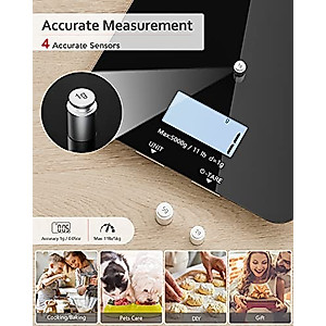 FITINDEX Food Scale for Weight Loss, Kitchen Scale for Food Ounces and Grams, Digital Smart Food Nutrition Scales, Cooking Coffee Scale with Smartphone APP for Baking, Calorie, 11lb/5kg