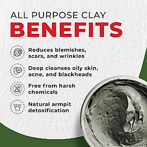 Mayan Magic Mud Powerful Deep Pore Cleansing Calcium Bentonite Clay - Natural Face Mask Peel For Men And Women - USA Made Full Facial Skin Care - Spa Level Beauty Products That Cleanse Skin - 16 Oz
