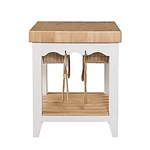 Powell Furniture Kitchen Island, White, 30" x 30" x 36.1/4"