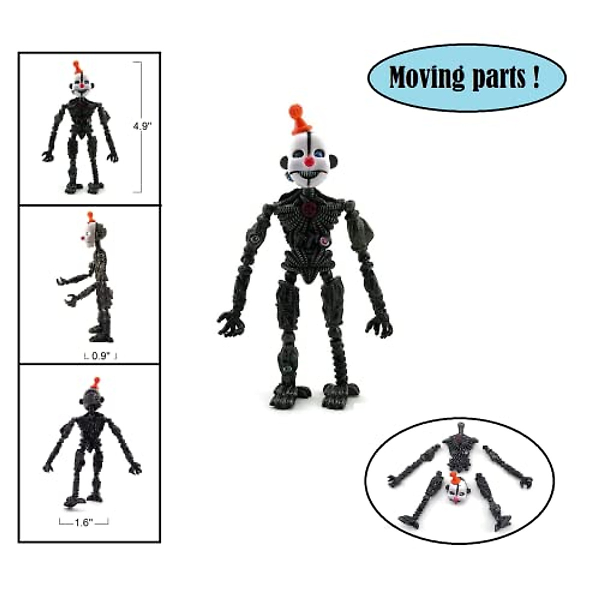 Toysvill FNAF Action Figures Sister Location (Set of 5 pcs), More Than 5 inches [Funtime Freddy Bear, Circus Baby, Ennard, Ballora, Funtime Foxy], Fun Action Simulator