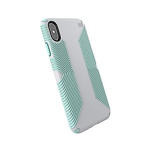 Speck Products Presidio Grip iPhone Xs Max Case, Dolphin Grey/Aloe Green