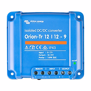 Victron Energy Orion-Tr DC to DC Converter - 12/12-Volt 9 amp 110-Watt - IP43 Protected - for Dual Battery Systems - Isolated