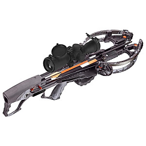 MA3TY 4x32 Crossbow Scope, 2 Retical Crossbow Scopes Kit, Red/Green Illuminated Cross Bow Optics, Archery Accessory,Range OpticW/Rings