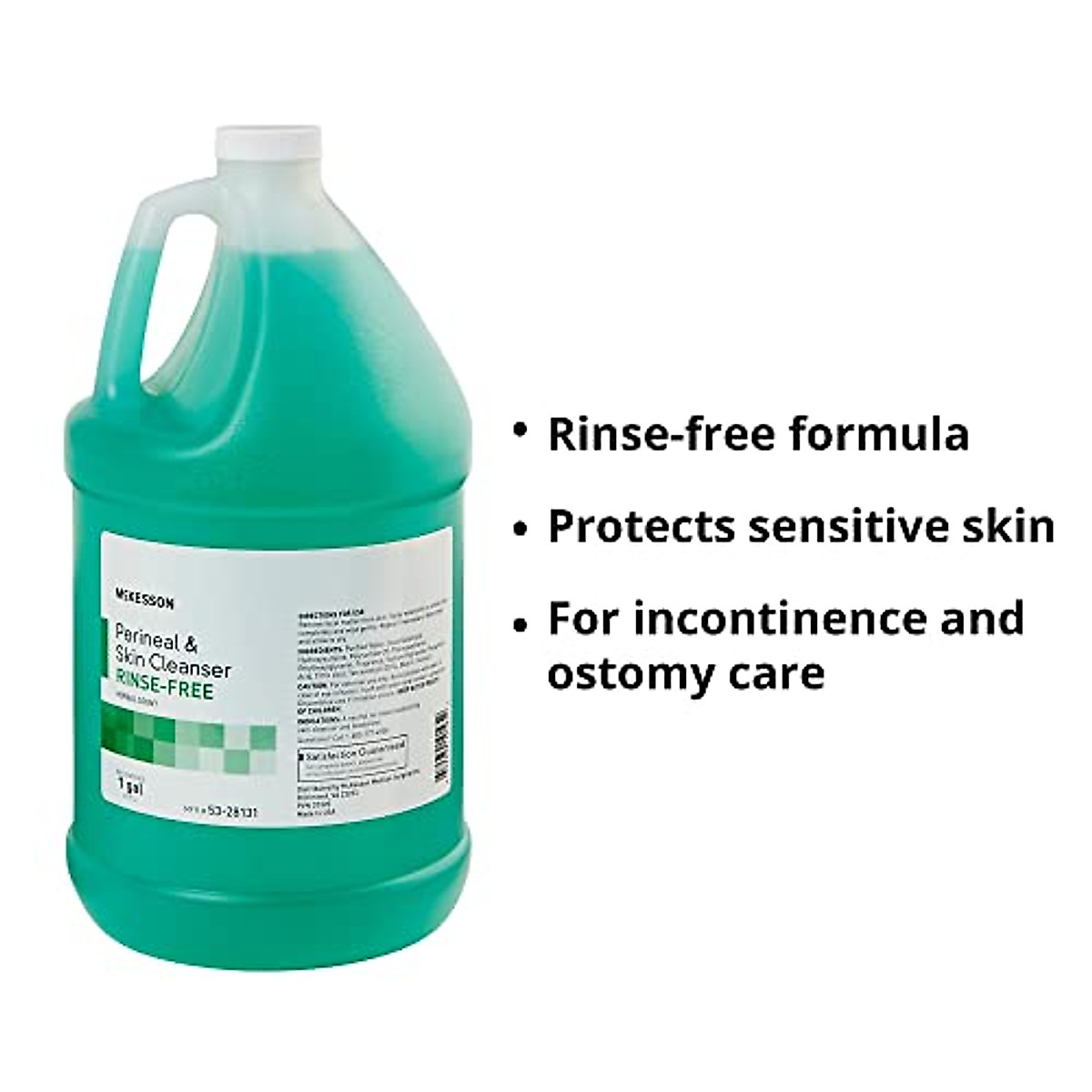 McKesson Perineal Skin Cleanser, Rinse-Free, Herbal Scent, 1 gal, 1 Count