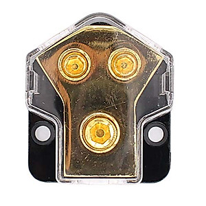 XtremeAmazing 0/2/4 Gauge in 4/8/10 Gauge Out Amp 2 Way Outputs Power Distribution Block Fuse Holder for Car Audio Splitter Pack of 2