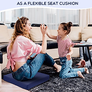 Preboun 6 Pack Outdoor Chair Cushions, 19" x 19" x 3" Patio Chair Cushion Waterproof Outdoor Seat Cushions with Ties Replacement Chair Pad for Patio Furniture Garden Sofa Couch Chair Pads, Navy Blue