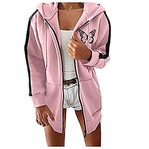 Flannel Hoodie Zip Up Party Sweatshirt for Sweatshirt Zip Up Polar Fleece Hoodies for Women Pink