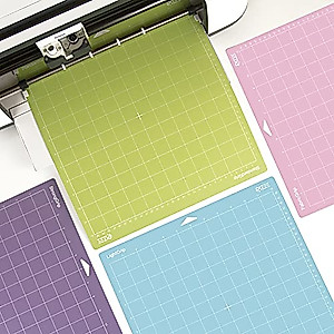 RIZEE FabricGrip Cutting Mat for Cricut Maker/Explore Air 2/Air/One (12"x24" 3 Mats) Adhesive Sticky Pink Quilting Cricket Replacement Cut Mats