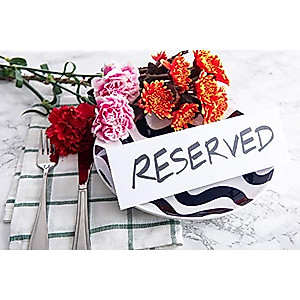 KARRES (QTY 120) 2.5 x 8 Inches Blank Table Place Tent Cards for Weddings Banquets Events Table Seating Food Labels