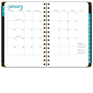 HARDCOVER 2024 Planner: (November 2023 Through December 2024) 5.5"x8" Daily Weekly Monthly Planner Yearly Agenda. Bookmark, Pocket Folder and Sticky Note Set (Golden Floral)