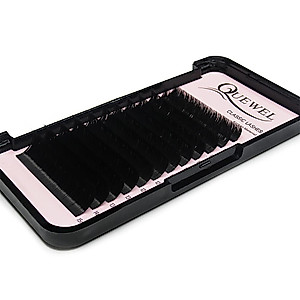 QUEWEL Eyelash Extensions 0.15mm C Curl Mix 8-15mm Supplies Matte Black Individual Eyelashes Salon Use|0.03/0.05/0.07/0.10/0.15/0.20mm C/D Single 8-18mm Mix 8-15mm/10-15mm|（0.15 C Mix8-15mm）