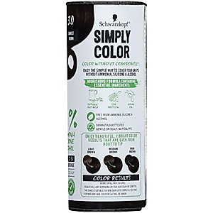 Schwarzkopf Simply Color Permanent Hair Color, 3.0 Darkest Brown