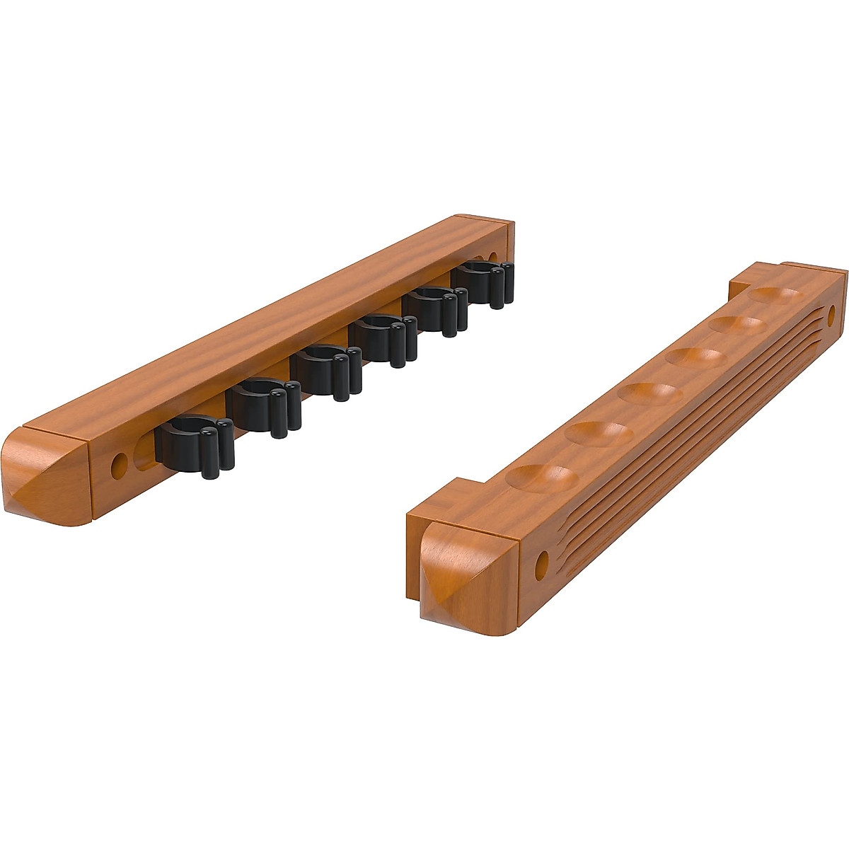 Fat Cat 2-Piece Wall Mounted Hardwood Billiard/Pool Cue Rack, Holds 6 Cues