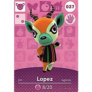 Animal Crossing Happy Home Designer Amiibo Card Lopez 027/100 by Nintendo