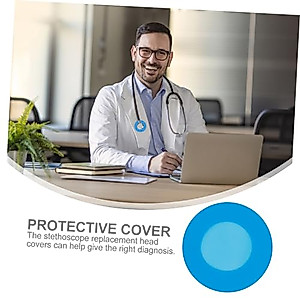 Mobestech 5sets Case Stethescope Nursing Stethethoscope Stethascope Case Protective Cover Head Protective Cover Blue 8pcs*5