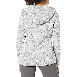Reebok Girls' Sherpa Lined Sweater Fleece Jacket, Heather Grey, 6X