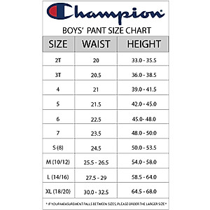 Champion Boys Sweatpant Heritage Collection Slim Fit Brushed Fleece Big and Little Boys Kids (Medium, Oxford Heather Script)