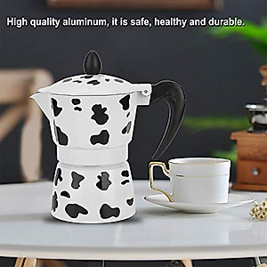 Dpofirs Aluminium Coffee Pot - Coffee Maker - Milk Cow Color Moka Pot - for Home,Office Coffee(3 cups milk cow color 150ML)