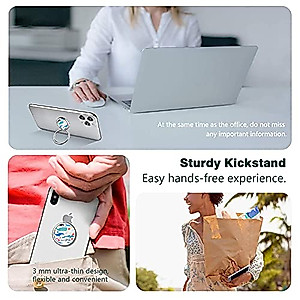 XIWATSD Cell Phone Ring Holder Finger Stand, Whale Kickstand,360° Rotation Metal Ring Grip for Magnetic Car Mount, Compatible with iPhone 12/11 Pro Max/SE 2020 and Other Smartphones