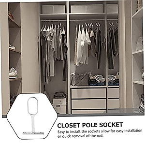 Cabilock 10pcs Closet L Brackets Heavy Duty Heavy Duty Curtain Rod Pipe Brackets Shower Rod Supports Closet Rod Line Rod Holder Zinc Alloy Silver Alloy Closet Rod Pipe Top Loading