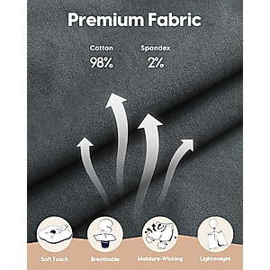 maamgic Men's Classic-fit 7" Cotton Casual Shorts Elastic Waistband with Multi-Pocket Daily Wear Walking Summer Outfit