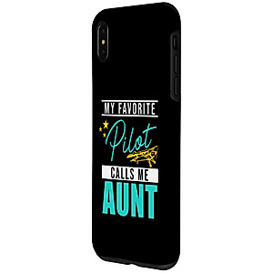 iPhone XS Max Pilot Calls Me Aunt Airplane Aviation Helicopter Graphic Case