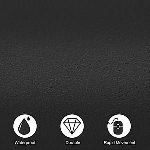 TOWWI PU Leather Desk Pad with Suede Base, Multi-Color Non-Slip Mouse Pad, 36” x 17” Waterproof Desk Writing Mat, Large Desk Blotter Protector(Black)