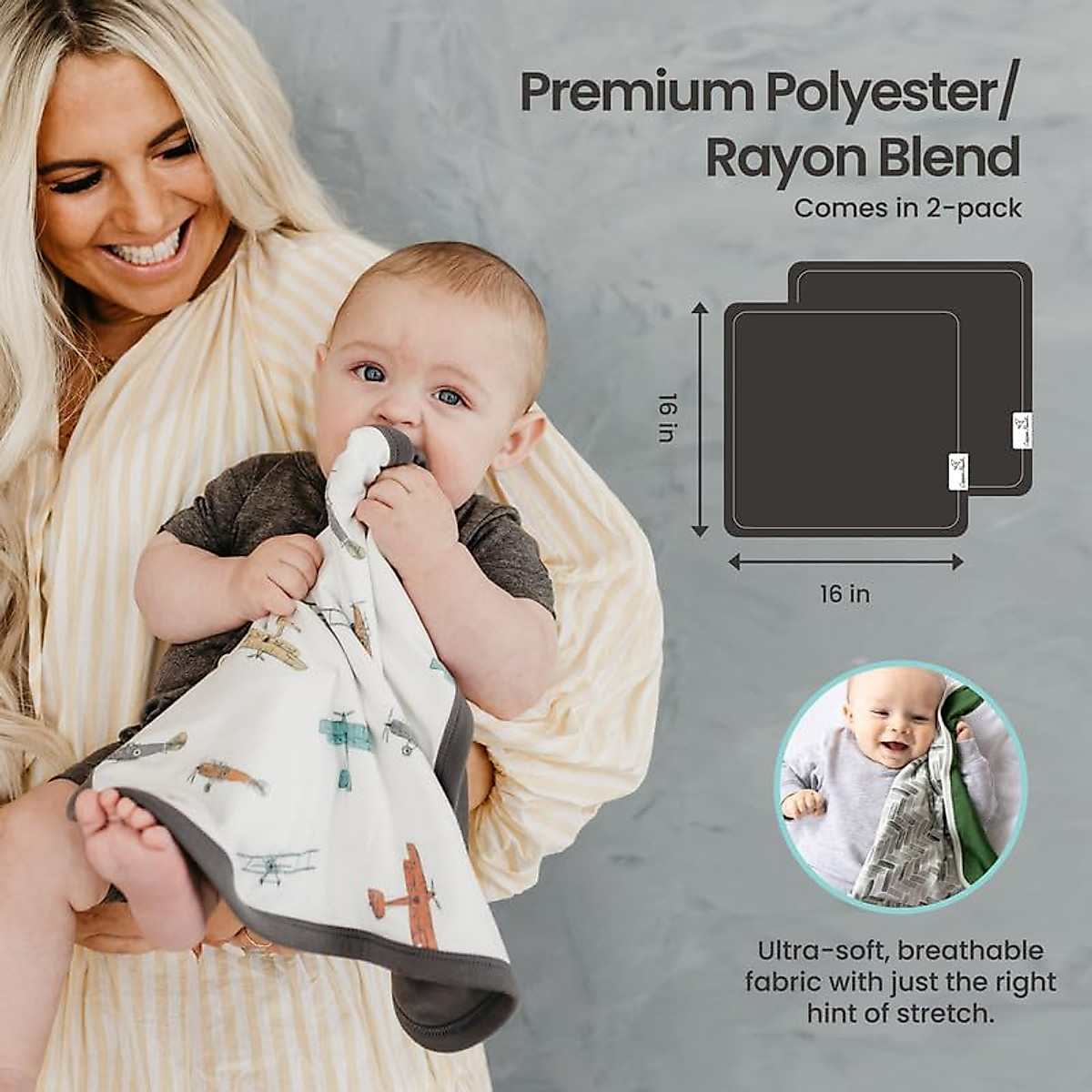 Copper Pearl Baby Security Blanket Set of 2 - Portable Size for Self-Soothing On-The-Go, Ideal Baby Blankets for Boys and Girls, Ultra-Soft, and Gift-Ready Loveys - Lemon