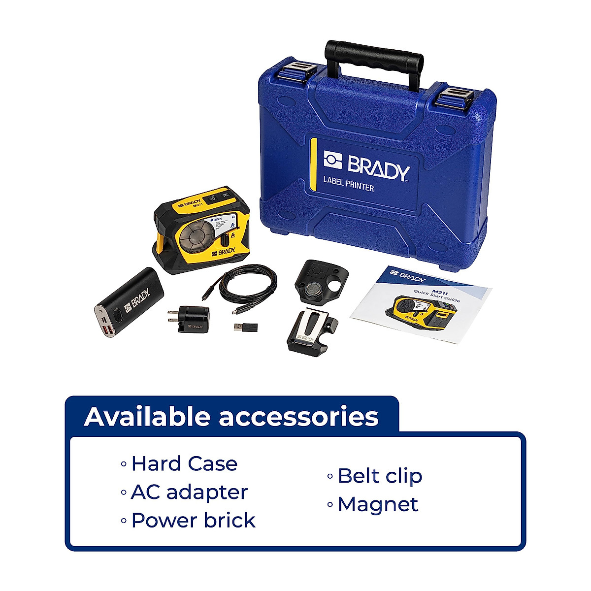 Brady M211 Portable Bluetooth Label Printer - Design. Preview. Print. All from Your Phone. Yellow/Black 4 in H x 5.4 in W x 2.6 in D