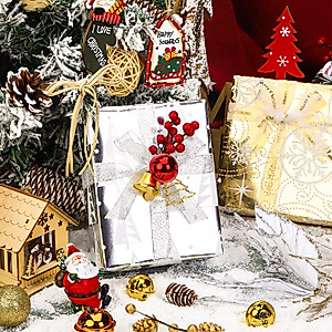 WRAPAHOLIC Christmas Wrapping Paper Roll - Red Green Gold and Silver Snowflakes Trees Holiday Collection with Metallic Foil Shine - 4 Rolls - 30 Inch x 120 Inch Per Roll