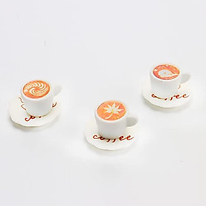 24 Pcs Miniature Food Kitchen Decoration Sets 1:12 Miniature Cakes Dessert Coffee Model Miniature Pretend Mini Kitchen Food Cake Toppers for DIY Micro Landscape Accessories