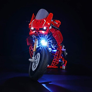 LIGHTAILING Light Set for (Technic Ducati Panigale V4 R) Building Blocks Model - Led Light kit Compatible with Lego 42107(NOT Includ
