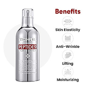 MEDI-PEEL Peptide 9 Volume All in one Essence 3.38 fl.oz. / 100ml | Anti Wrinkles Collagen Formula, Bubble Essence, Instant Hydration | Korean Skincare