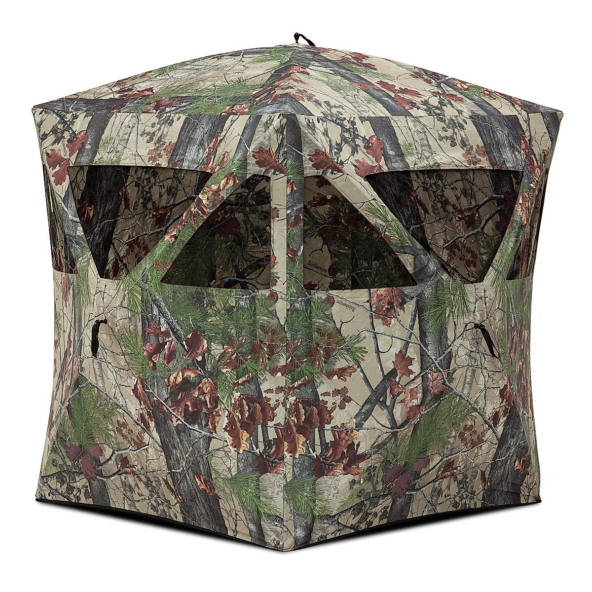 Barronett Blinds Radar Portable Lightweight Pop-Up 2 Person Ground Deer/Turkey Hunting Hub Blind with Rear and Mesh Windows, Backwoods Camo, 2 Pack