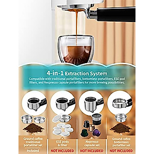 Gevi 20 Bar High Pressure Espresso Machines, Expresso Coffee Machine with Milk Frother for Espresso, Latte Macchiato, Cuppuccino,1.2L Water Tank, 1350W