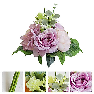 SOIMISS Artificial Roses Peony Hydrangea Flowers Bridal Wedding Bouquet for Party Wedding Decoration