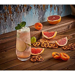 JoyJolt Gwen 18oz Highball Glasses, 4pc Tall Glass Sets. Lead-Free Crystal Glass Drinking Glasses. Water Glasses, Mojito Glass Cups, Tom Collins Bar Glassware, and Mixed Drink Cocktail Glass Set