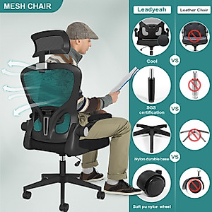 yoyomax Ergonomic Office Chair, High Back GamingChair for Big and Tall People, Adjustable Headrest/Armrests Reclining Comfy Home OfficeChair Lumbar Support Breathable Mesh ComputerChair-Black