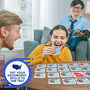 Matchello Memory Matching Game - Learn Geography for Kids – 50 States Matching Game – Educational and Fun State Cards for Kids and Grownups – Colorful Cards – Ages 7 and Up