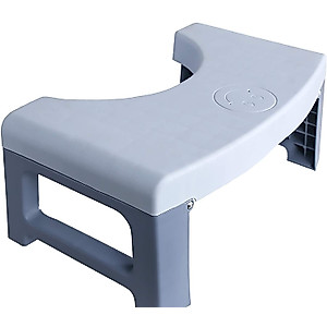 Toilet Stool Poop Stool Adult, Foldable Footstool, Potty Stool, 7-inch Bathroom Squat Stool with Scented Bead Box, Suitable for All People, Replaceable Spice Box Fits All, Blue